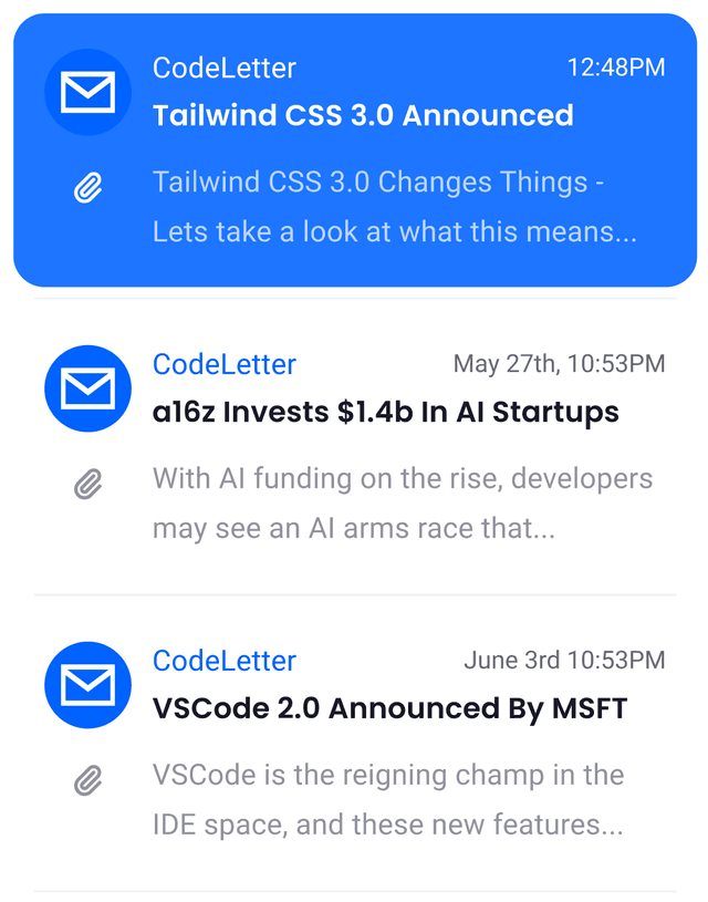 CodeLetter - The 3 Minute Coding Newsletter